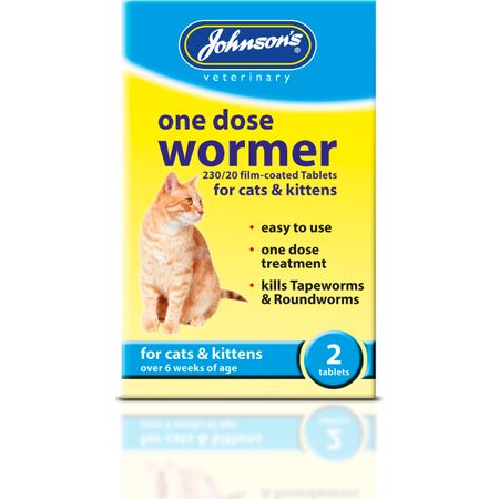 Buy Johnson's One Dose Wormer for Cats & Kittens - 2 Tablets from £10.99