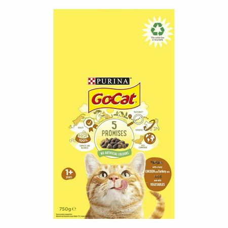 Buy Go-Cat Chicken, Turkey mixed with Vegetables Dry Cat Food 750g from ...