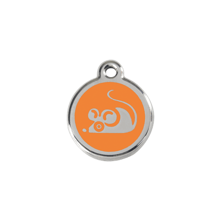 Buy Red Dingo Stainless Steel Engraved Cat Tag Mouse Orange from £12.49