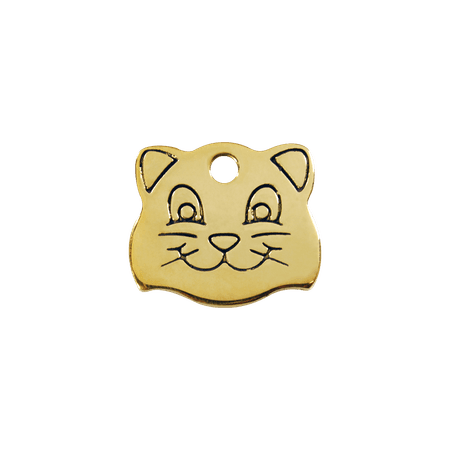 Buy Red Dingo Engraved Brass Cat Tag Cat Face from £12.49