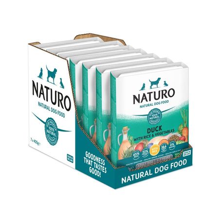 Buy Naturo Adult Dog Duck with Rice and Vegetables 7 x 400g from £11.49